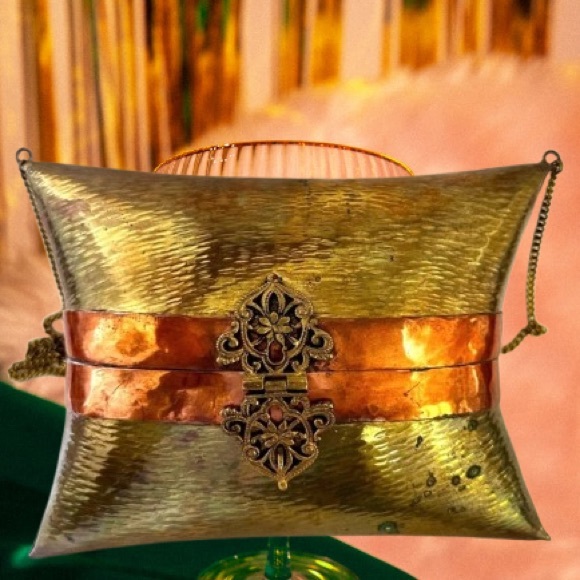 Bags | Vintage 193s Art Deco Metal Pillow Purse Gorgeous Royal Blue ...